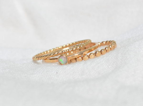 Petite Opal Ring Stack – Hina’s Treasures Hawaii